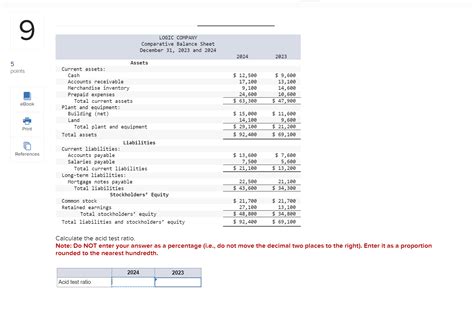 Calculate The Acid Test Ratio Note Do NOT Enter Chegg Com