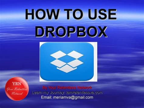 How To Use Dropbox Ppt