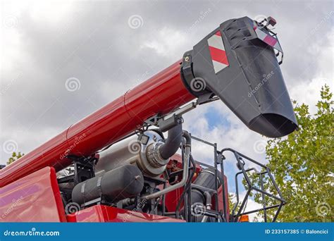 Combine Harvester Grain Unloader Stock Image Image Of Machinery