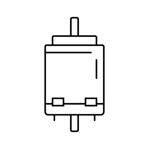 Dc Motor Electronic Component Line Icon Vector Illustration 35275785 Vector Art At Vecteezy