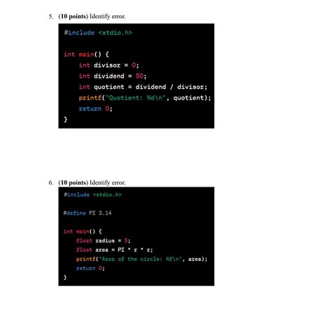 Solved Please Identify Error
