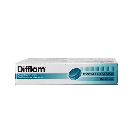 Difflam Anti Bacterial Lozenges Eucalyptus And Menthol Flavour 16s Glovida