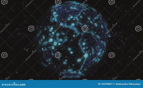 Digital Earth Data Globe Abstract 3d Rendering Satellites Starlink Network Connection The