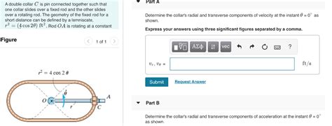 Solved Part A A Double Collar C Is Pin Connected Together Chegg Com