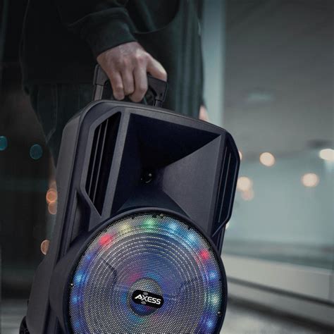 Bluetooth Party Speaker Round LED Lights AXESS USA