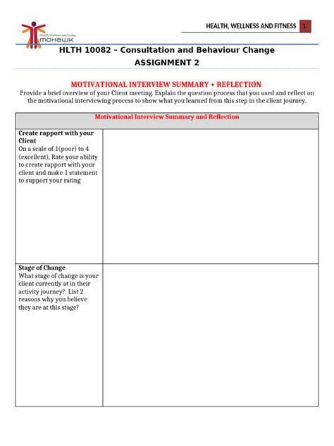 Motivational Interview Summary Pdf
