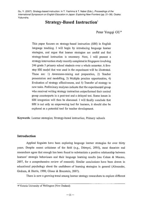 Pdf Strategy Based Instruction