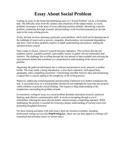 Essay About Social Problem Essay On Social Issues Social Issues Essay