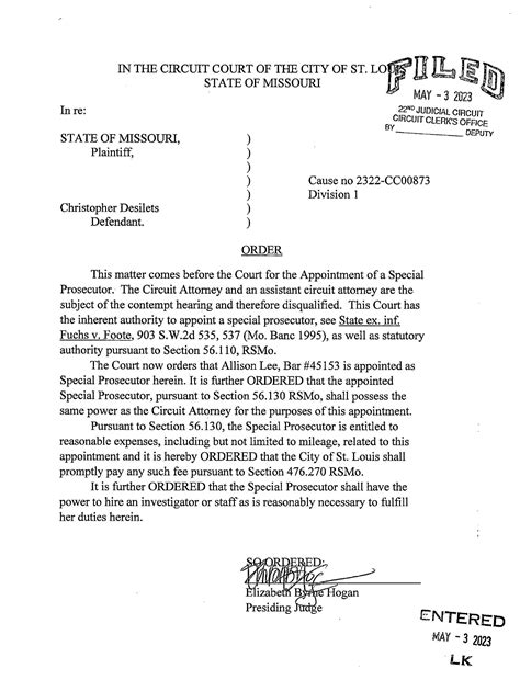 050223 Order Appointing Special Prosecutor In Re Christopher Desilets Pdf Docdroid