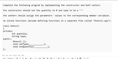 Solved Complete The Following Program By Implementing The