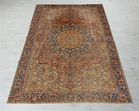 8x11 Vintage Rug Antique Handmade Rug Beige Turkish Area Rug