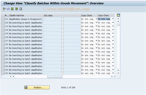 OMCV SAP Tcode Classify Batches