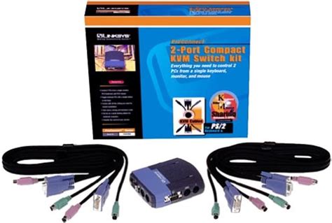 Amazon Com Cisco Linksys PS2KVMSK ProConnect 2 Port Compact KVM Switch Kit Electronics