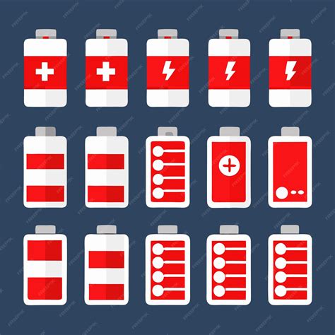 A Series Of Red Batteries Including A Battery And Battery Premium Ai