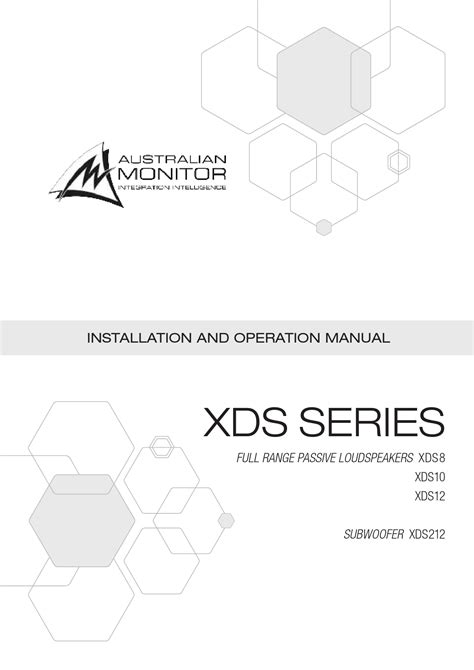 XDS Series Speakers Installation And Operation Manual