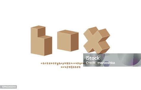 3d 픽셀 글꼴 종이 상자 스타일로 만든 알파벳 컴퓨터 글자에 대한 스톡 벡터 아트 및 기타 이미지 컴퓨터 글자 상자 블록 Istock