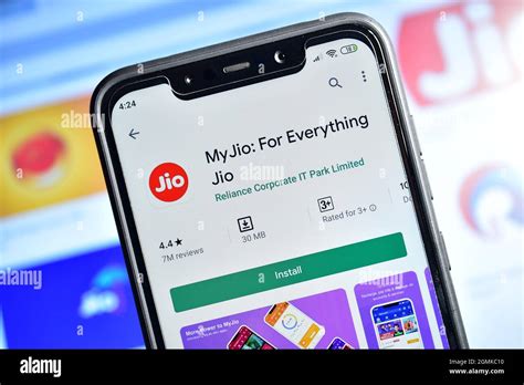 New Delhi India February 10 2020 Jio App On Smartphone Reliance