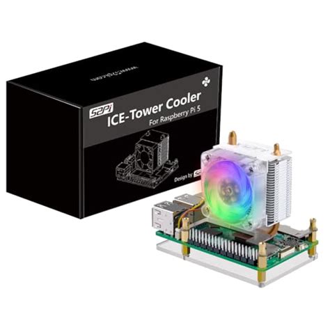 Geeekpi Ice Tower Cooler For Raspberry Pi 5 Raspberry Pi 5 Rgb Cooling Fan With Raspberry Pi