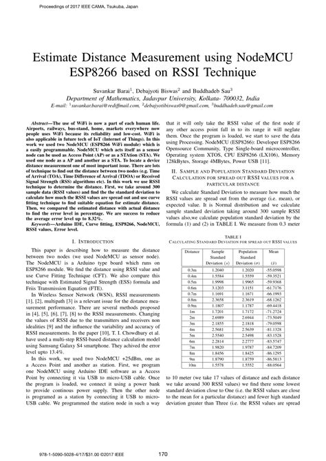 Pdf Estimate Distance Measurement Using Nodemcu Esp8266 Based On Rssi Technique