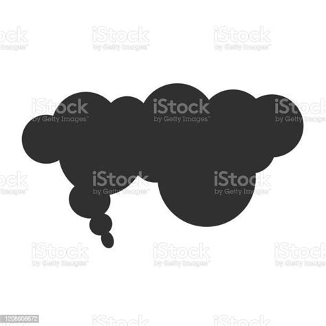 연기 연기 검은 구름 또는 증기 독성 거품 모양 텍스트 벡터 평면 만화 만화 일러스트 오염 배경 요소 또는 환경 개념 격리 클립 아트 이미지의 아이디어를 위한 복사 공간으로