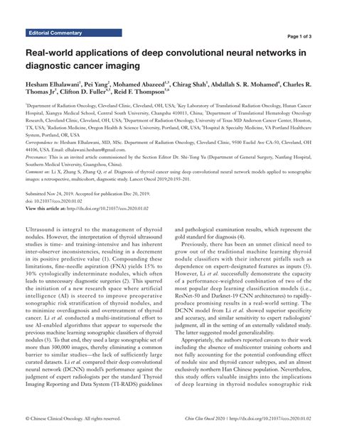 Pdf Real World Applications Of Deep Convolutional Neural Networks In