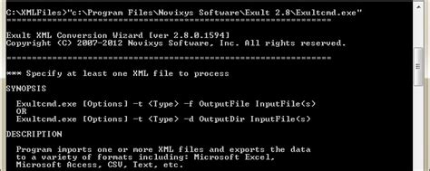Convert Xml To Csv Using The Exult Command Line