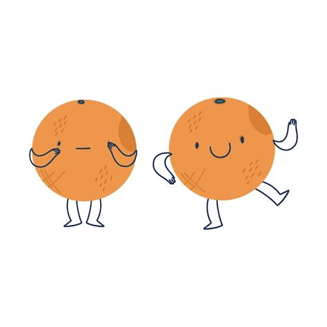 Premium Vector Orange Character With Line Legs And Arms Joyful Fresh And Sad Spoiled Isolated