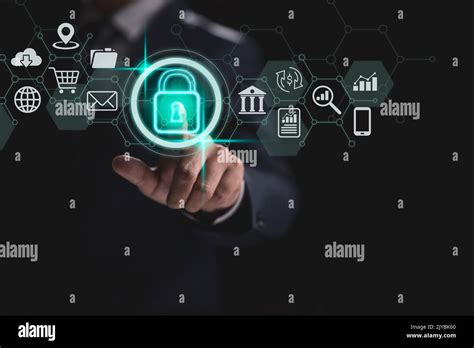 Cybersecurity And Privacy To Safeguard Data Lock Symbol And Network