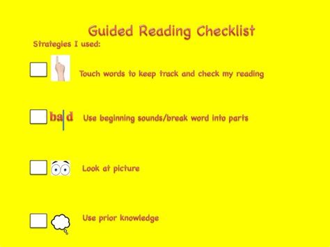Guided Reading Checklist