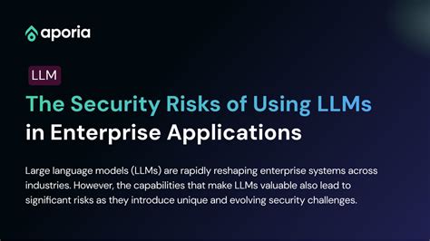 The Security Risks Of Using Llms In Enterprise Applications