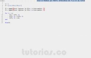 Arrays MatLab Intercambiar Filas Matriz Tutorias Co