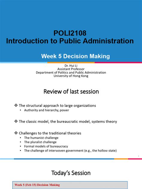 5 poli2108 week 5 decision making pdf rationality decision making