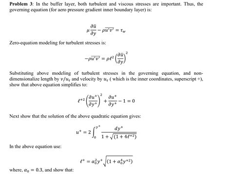 solved problem 3 in the buffer layer both turbulent and viscous
