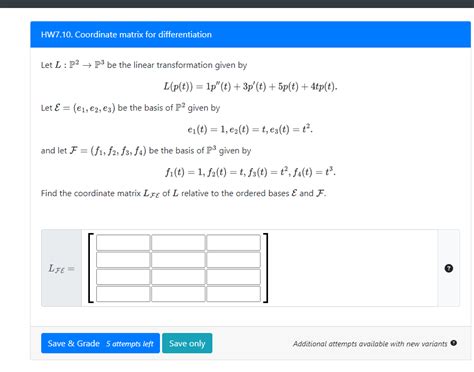 Solved Let L P2→p3 Be The Linear Transformation Given By