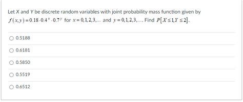 Solved Let X And Y Be Discrete Random Variables With Joint Chegg
