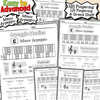 Piano Arpeggio Practice Logs Worksheets By Music In Everything Tpt