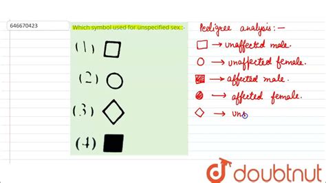 which symbol used for unspecified sex 12 biology at a glance biology allen doubtnut