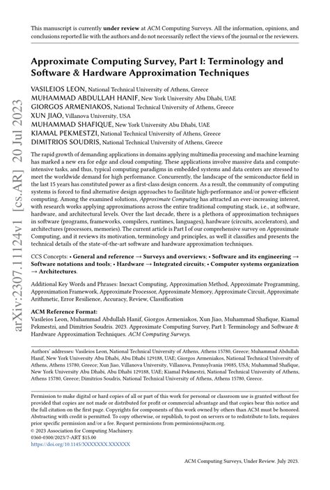 Pdf Approximate Computing Survey Part I Terminology And Software