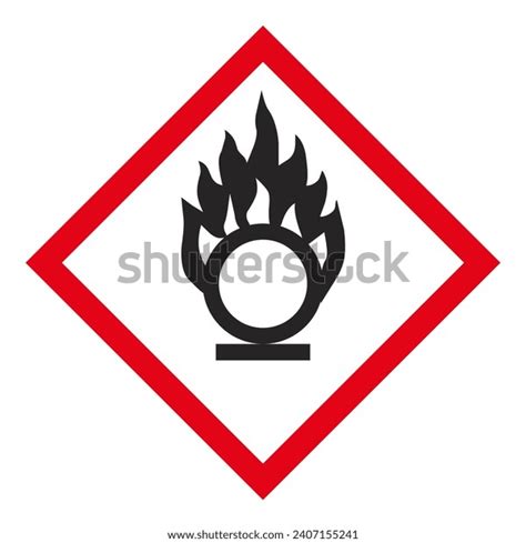 Oxidation Warning Symbol Ghs Label Hazard Stock Vector Royalty Free Shutterstock