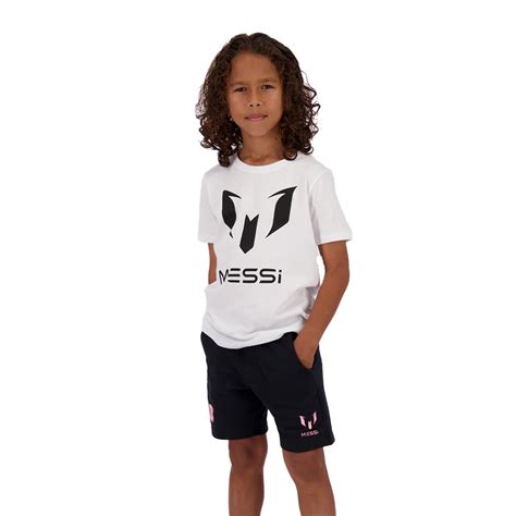 Polera Logo Messi Blanca Niño 100 Fútbol