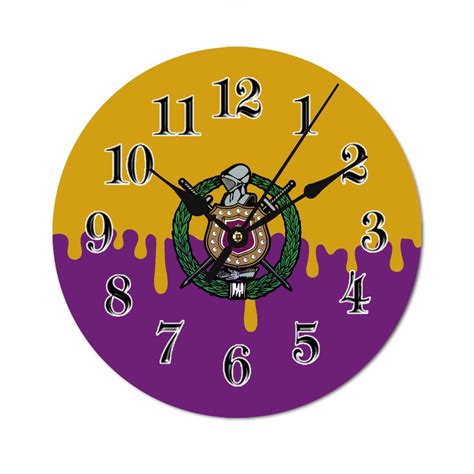 Omega Psi Phi Round Shape Wood Clock Divine Nine Designs