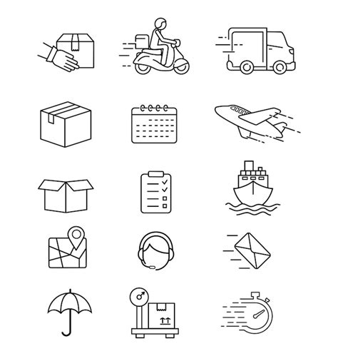 배달 픽토그램 벡터 Freepik에서 무료 고품질 벡터를 다운로드하세요 Freepik