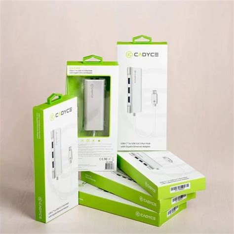 Cadyce USB C To 3 Port USB 3 0 Hub With Gigabit Ethernet Adapter Model Name Number CA C3HE At