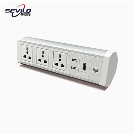 Triangle Desktop Power Socket Strip Conference Table Mount Desk Edge Electric Socket Pop Up