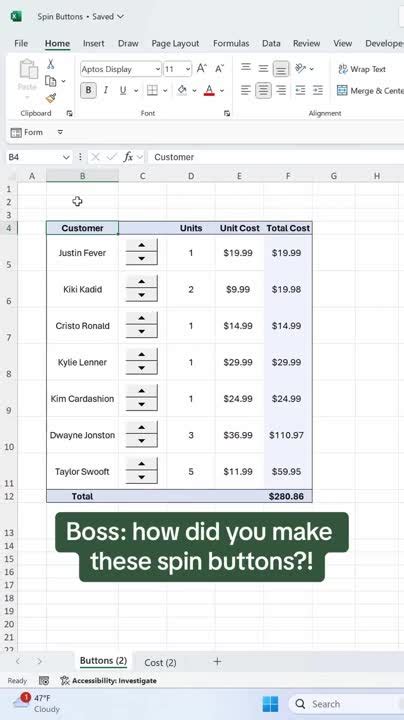 Video Priyank Ahuja On Linkedin How To Create Spin Buttons In Excel