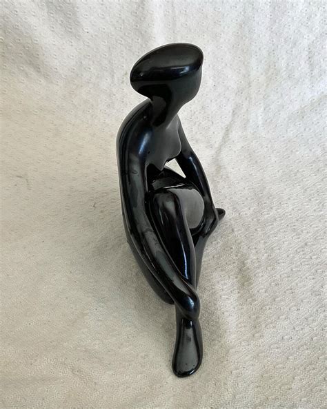 Mid Century Royal Dux Black Figurine Seated Woman Sleek Mid Century Modern Etsy Canada