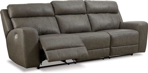 Ashley Roman Power Reclining Sofa Gray