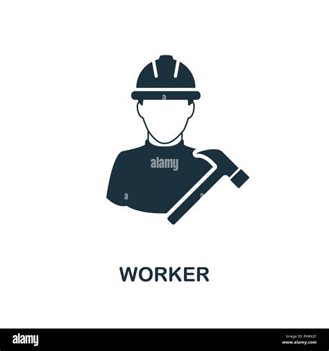 Worker Icon Monochrome Style Design From Professions Collection Ui Pixel Perfect Simple