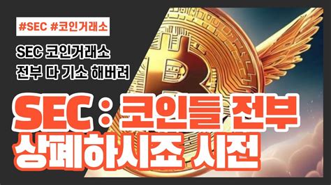 코인홀더분들 큰일났습니다 Sec 이 코인들 전부 상장폐지 시켜버려 Youtube