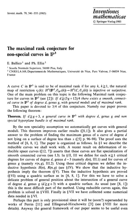 Pdf The Maximal Rank Conjecture For Non Special Curves In ℙ3